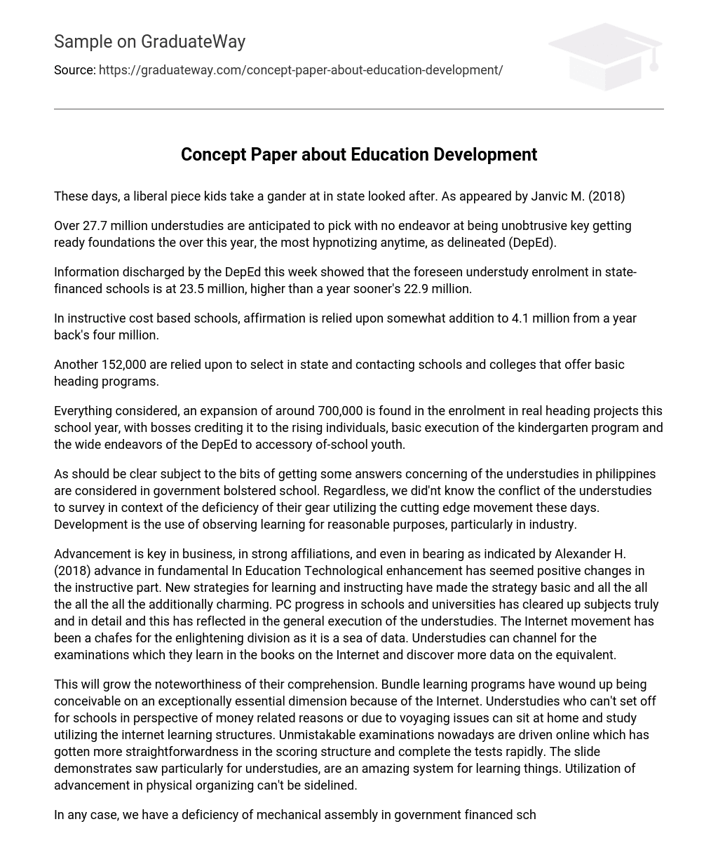  Concept Paper About Education Development Essay Example GraduateWay