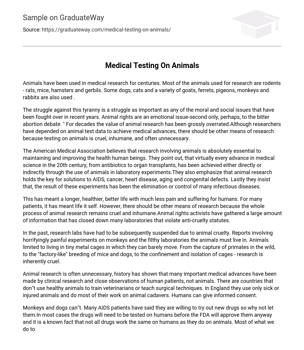 Medical Testing On Animals Essay Example GraduateWay medical-testing-on-animals-essay-example-graduateway