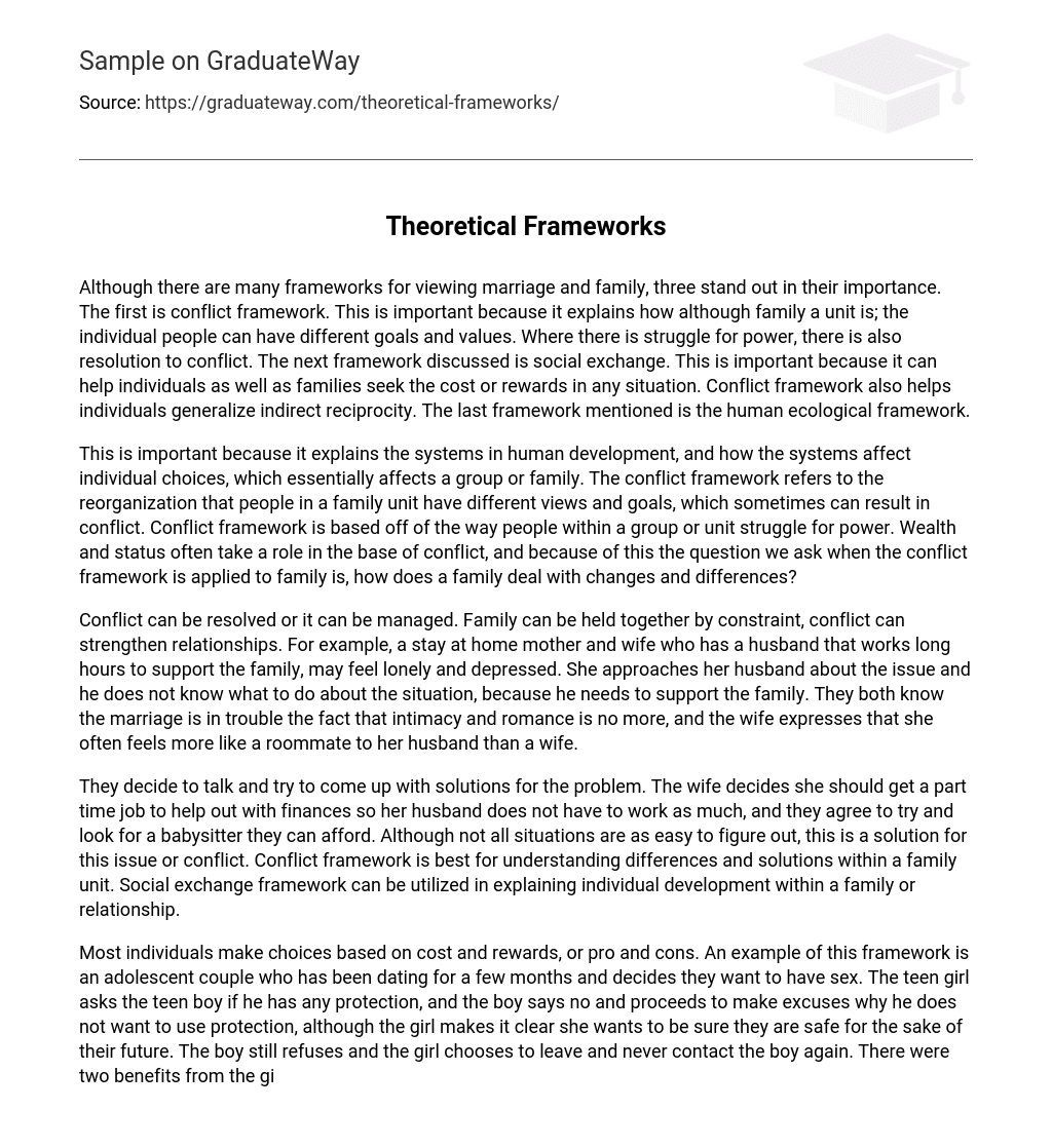 Theoretical Frameworks 878 Words Free Essay Example On GraduateWay